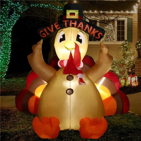 Holiday | 6ft Inflatable Thanksgiving Turkey Led Light Thanksgiving ...